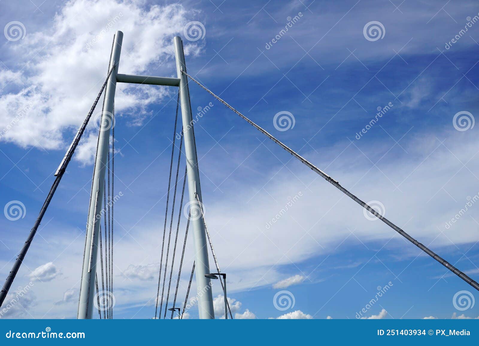 Modern Cable-stayed Bridge, Sky with Clouds Stock Photo - Image of ...