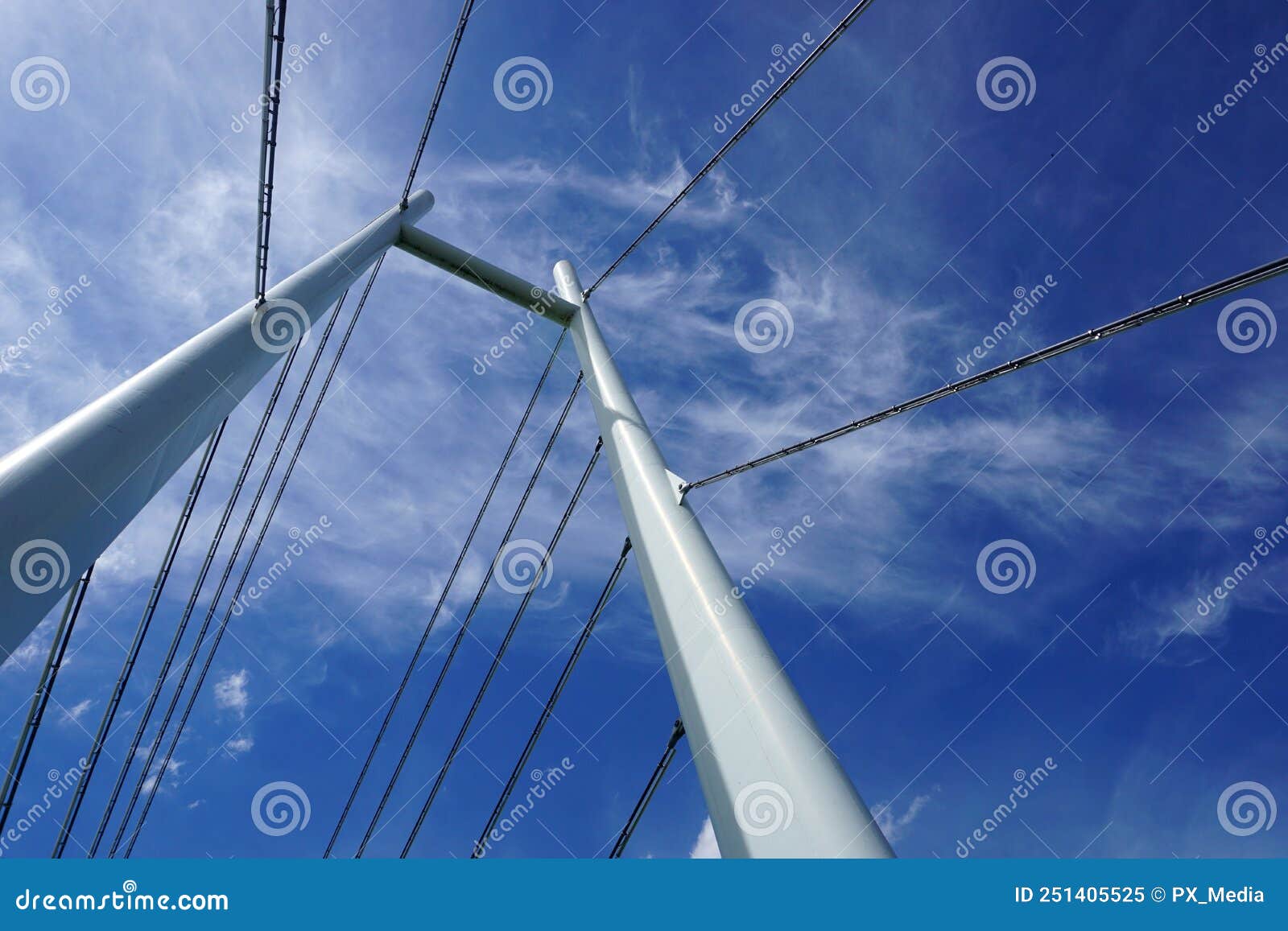 Modern Cable-stayed Bridge - View from Below Stock Image - Image of ...