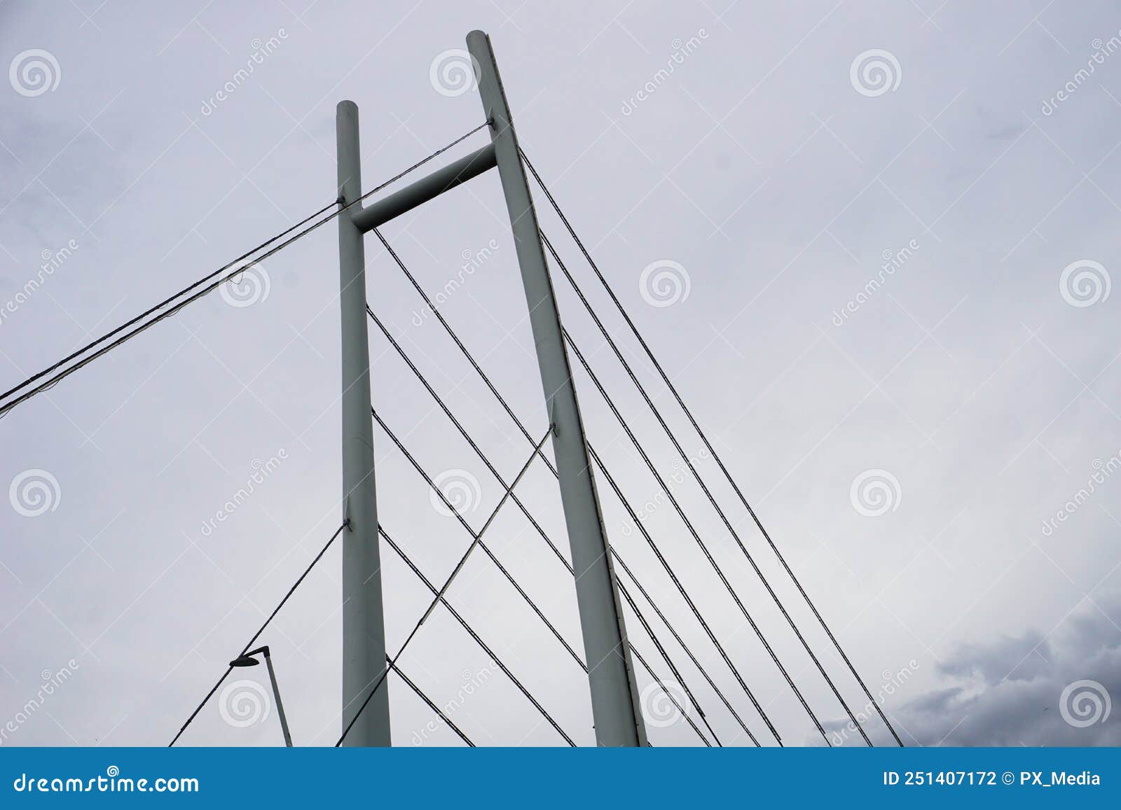 Modern Cable-stayed Bridge - View from Below Stock Photo - Image of ...