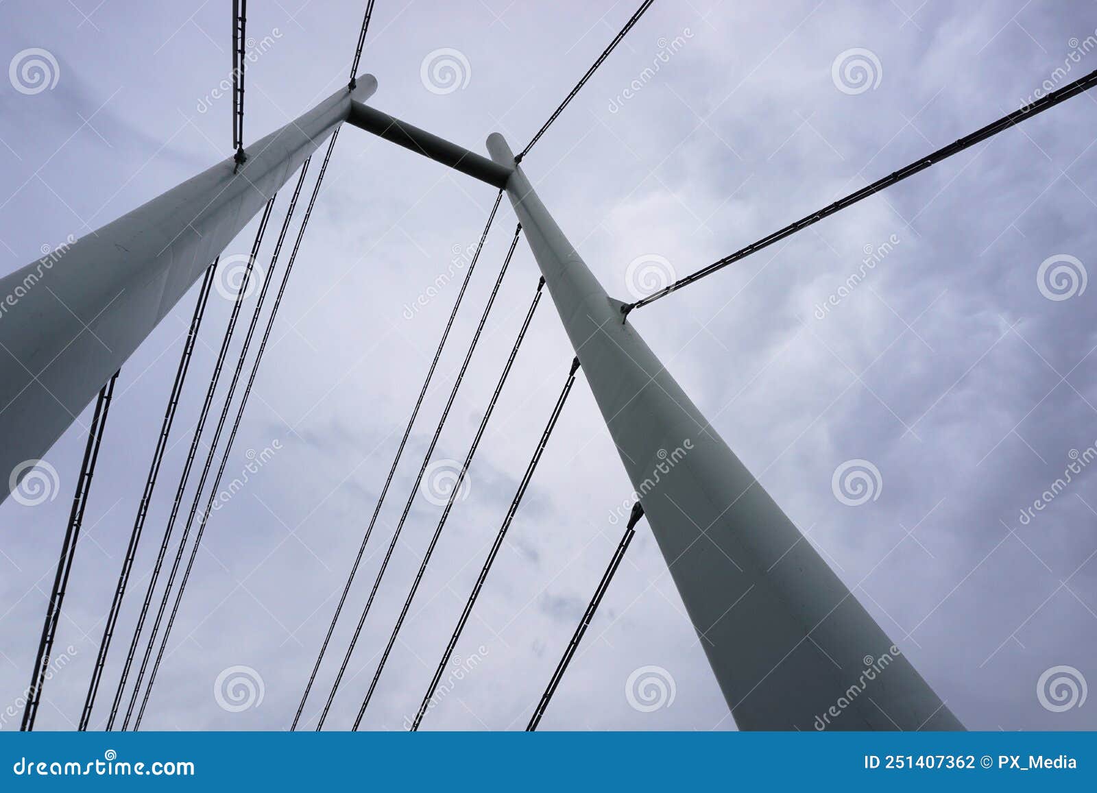 Modern Cable-stayed Bridge - View from Below Stock Photo - Image of ...