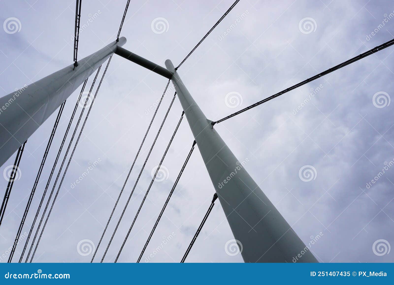 Modern Cable-stayed Bridge - View from Below Stock Image - Image of ...