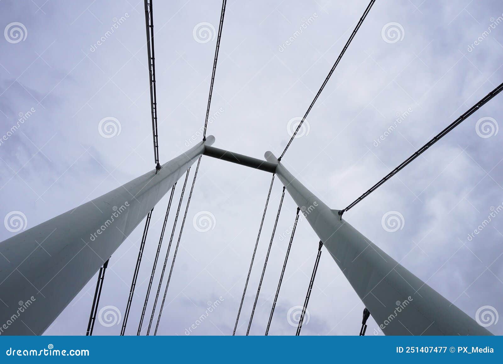 Modern Cable-stayed Bridge - View from Below Stock Image - Image of ...