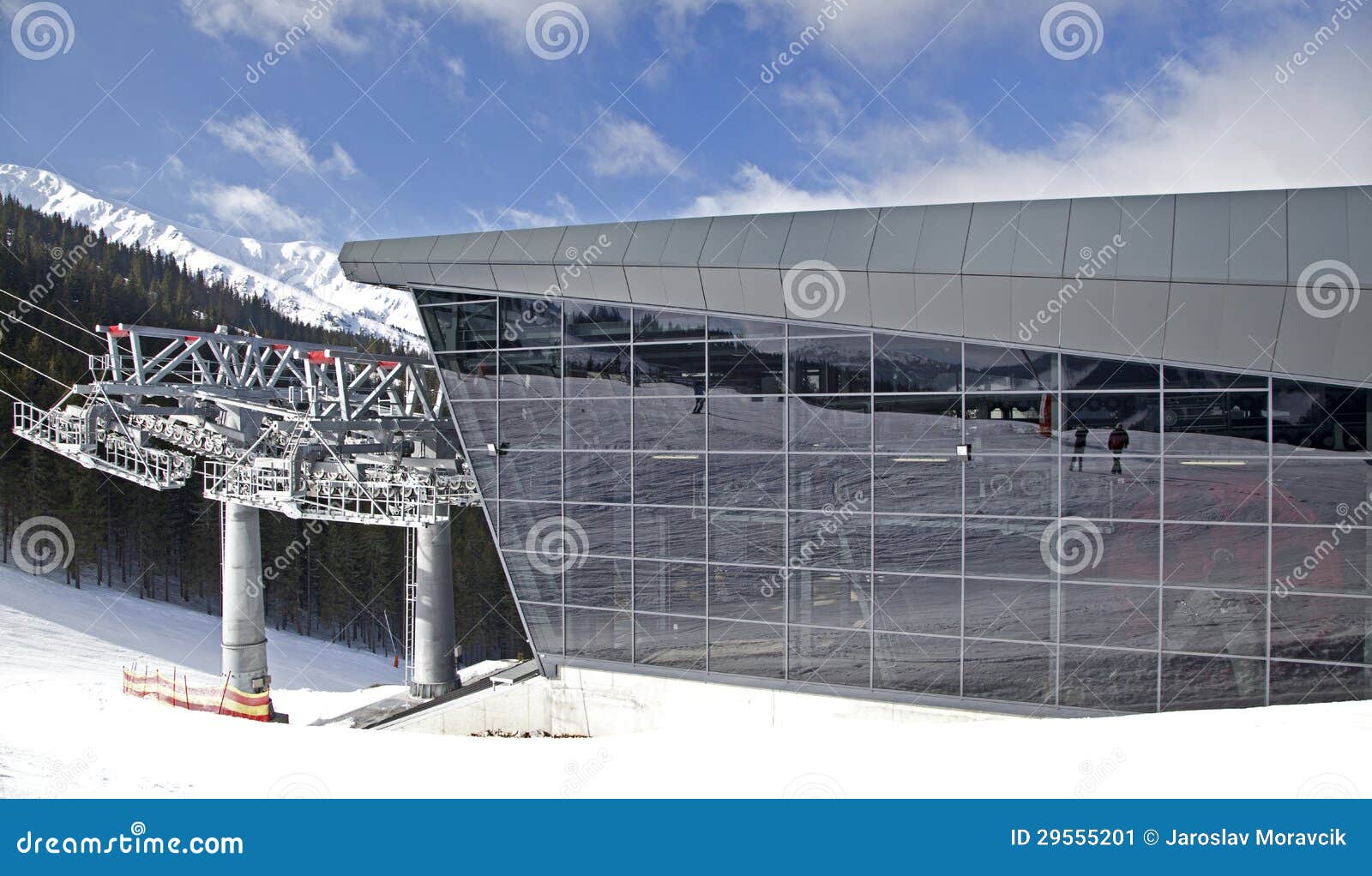 Modern cableway FUNITEL stock image. Image of design - 29555201