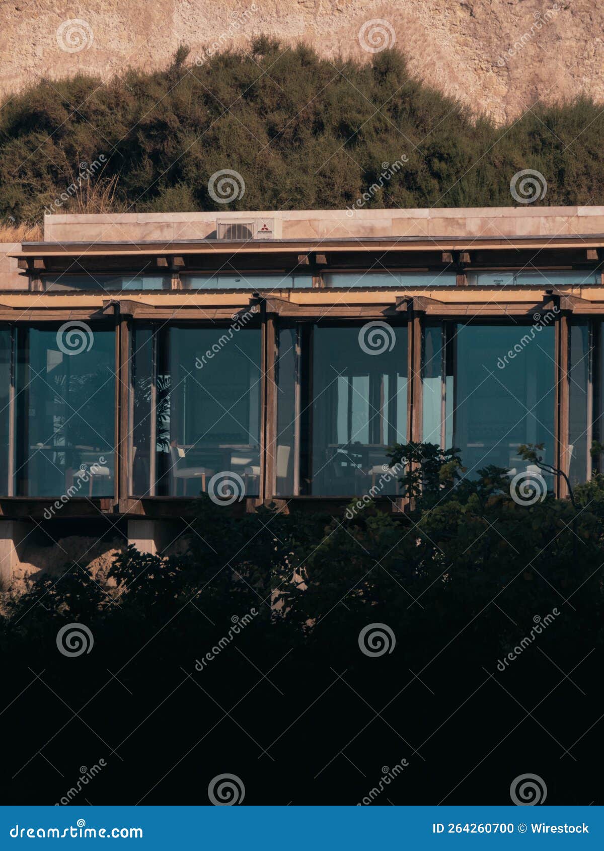 Modern Cafe Building with Glass Facade Editorial Image - Image of ...