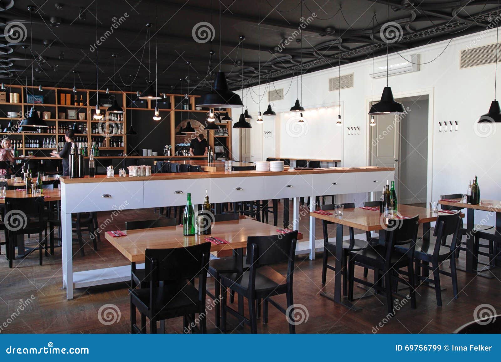Modern Cafe with Cozy Interior Editorial Stock Image - Image of food ...