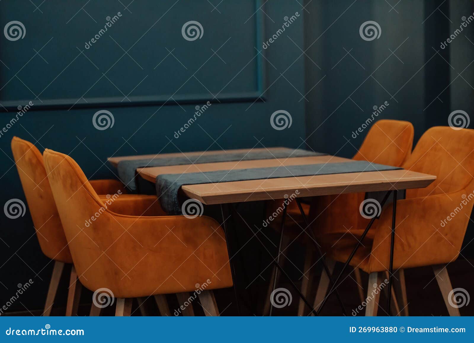 Modern Cafe Furniture. Modern Table and Chairs for the Cafeteria Stock ...