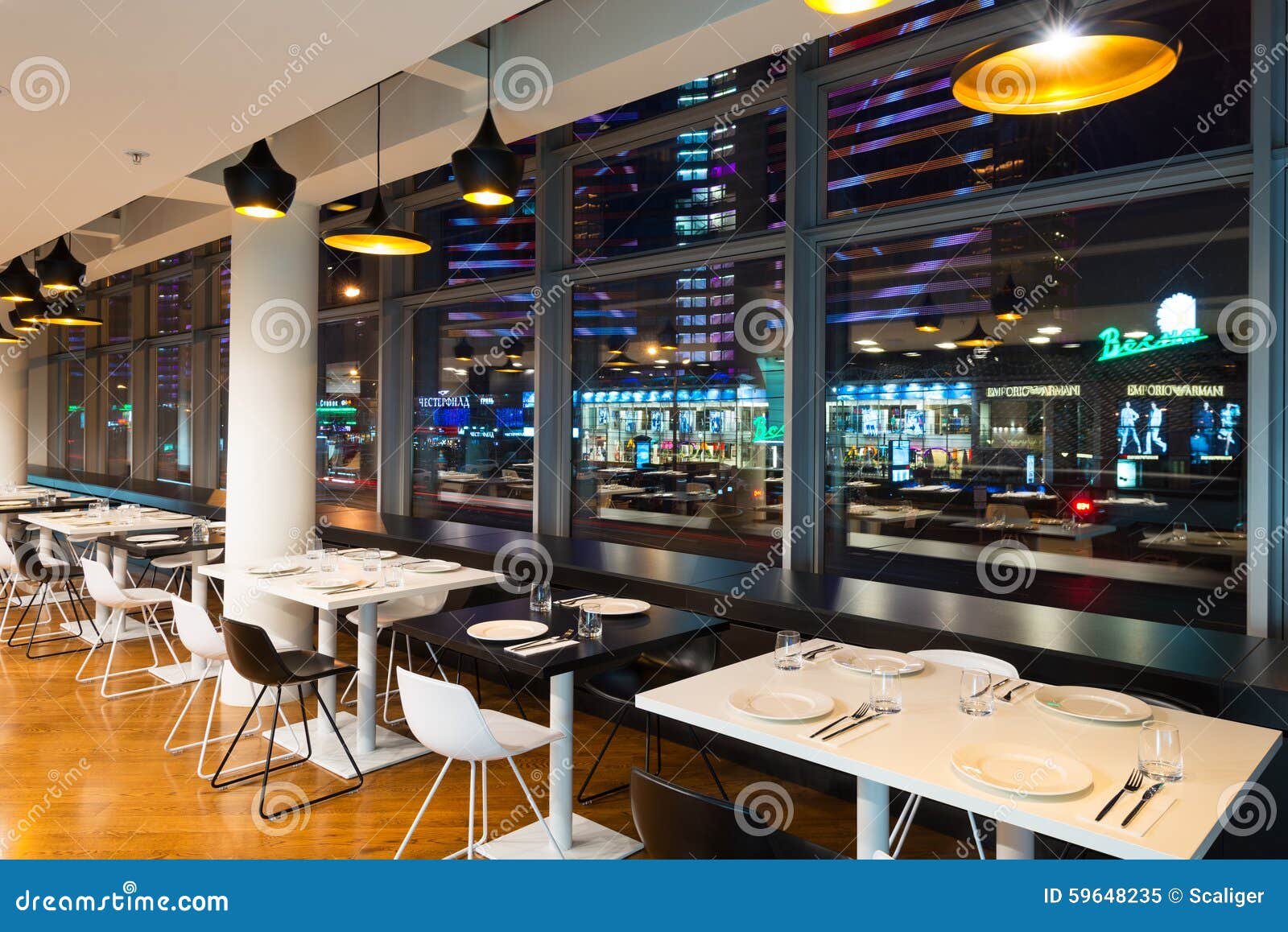 Modern cafe interior editorial image. Image of window - 59648235