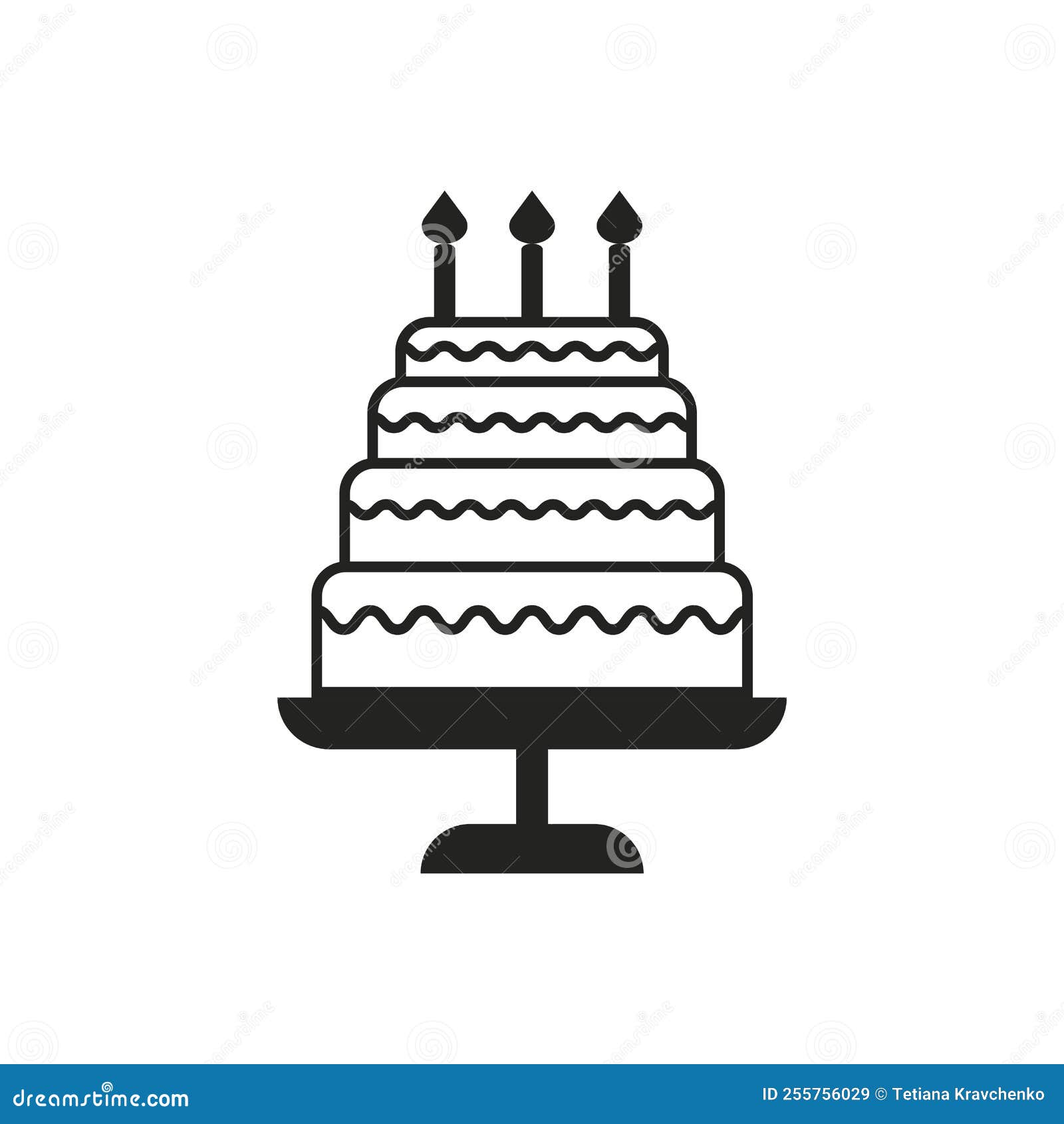 Modern Cake Icon. Happy Birthday. Vector Illustration. Stock Image ...