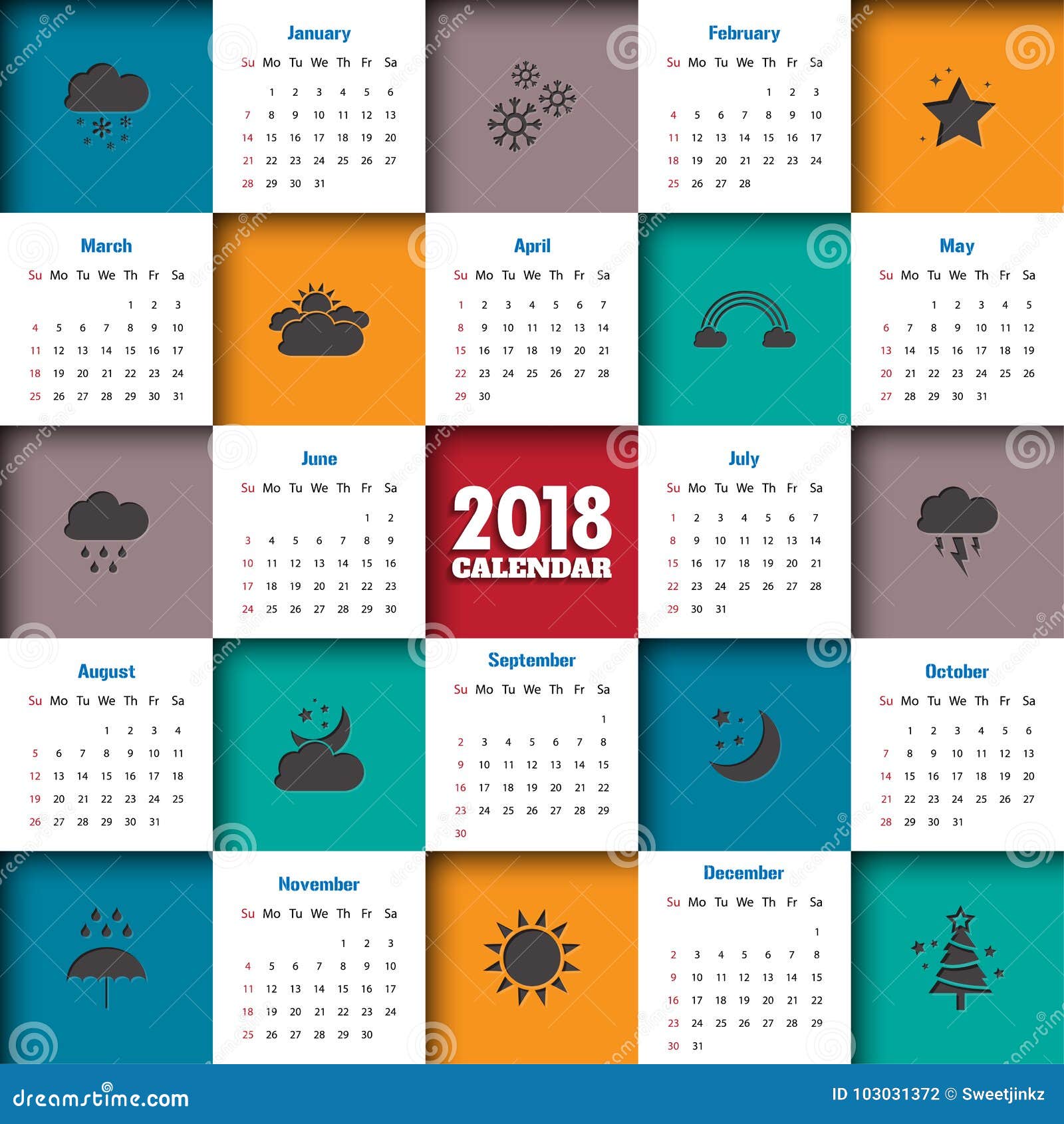2018 Modern Calendar Template .Vector/illustration Stock Vector ...