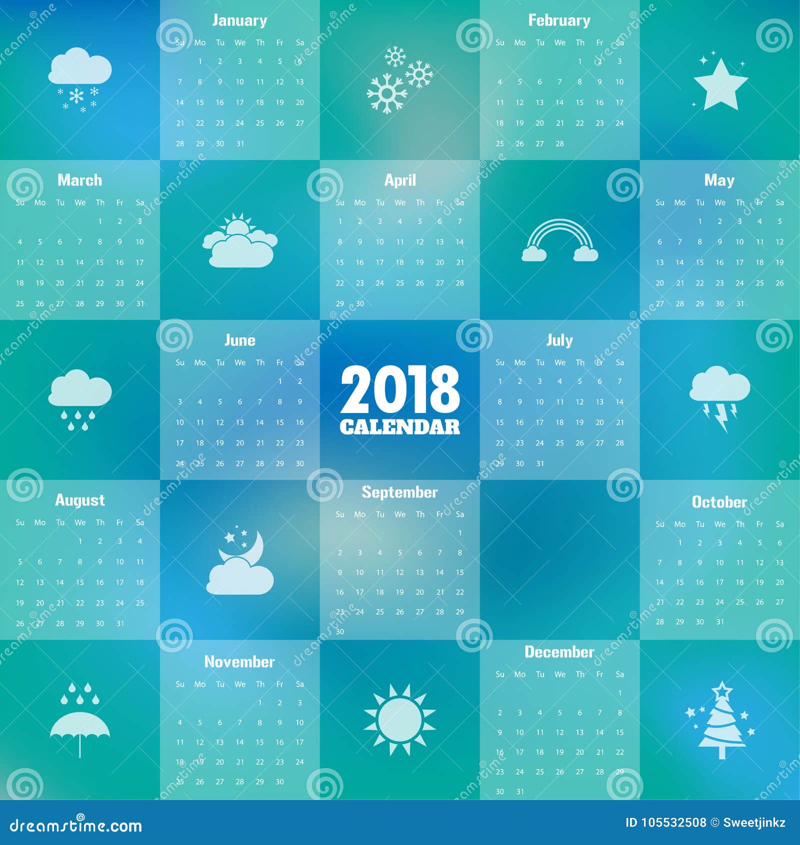2018 Modern Calendar Template .Vector/illustration Stock Vector ...