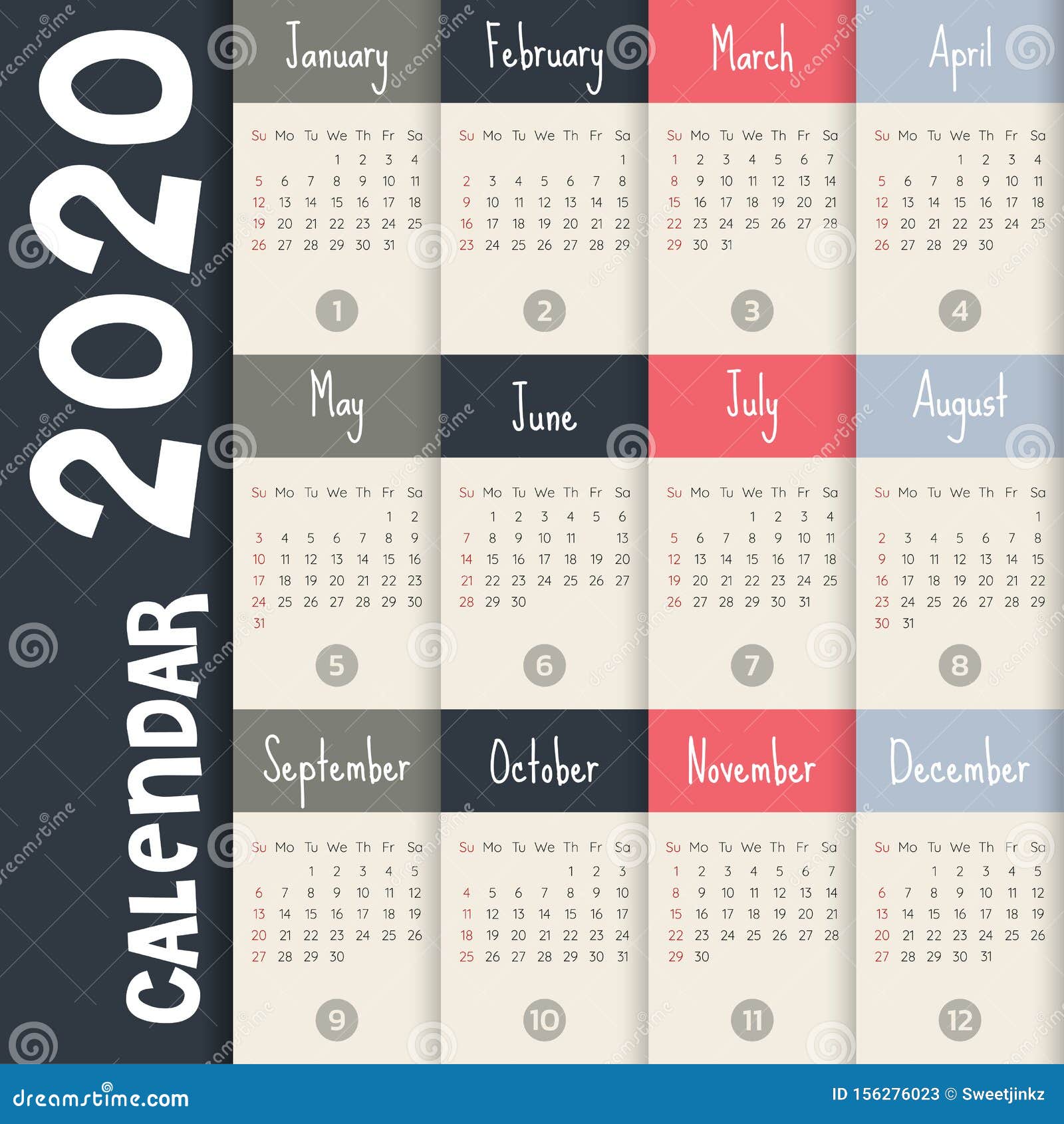 2020 Modern Calendar Template .Vector/illustration Stock Vector ...