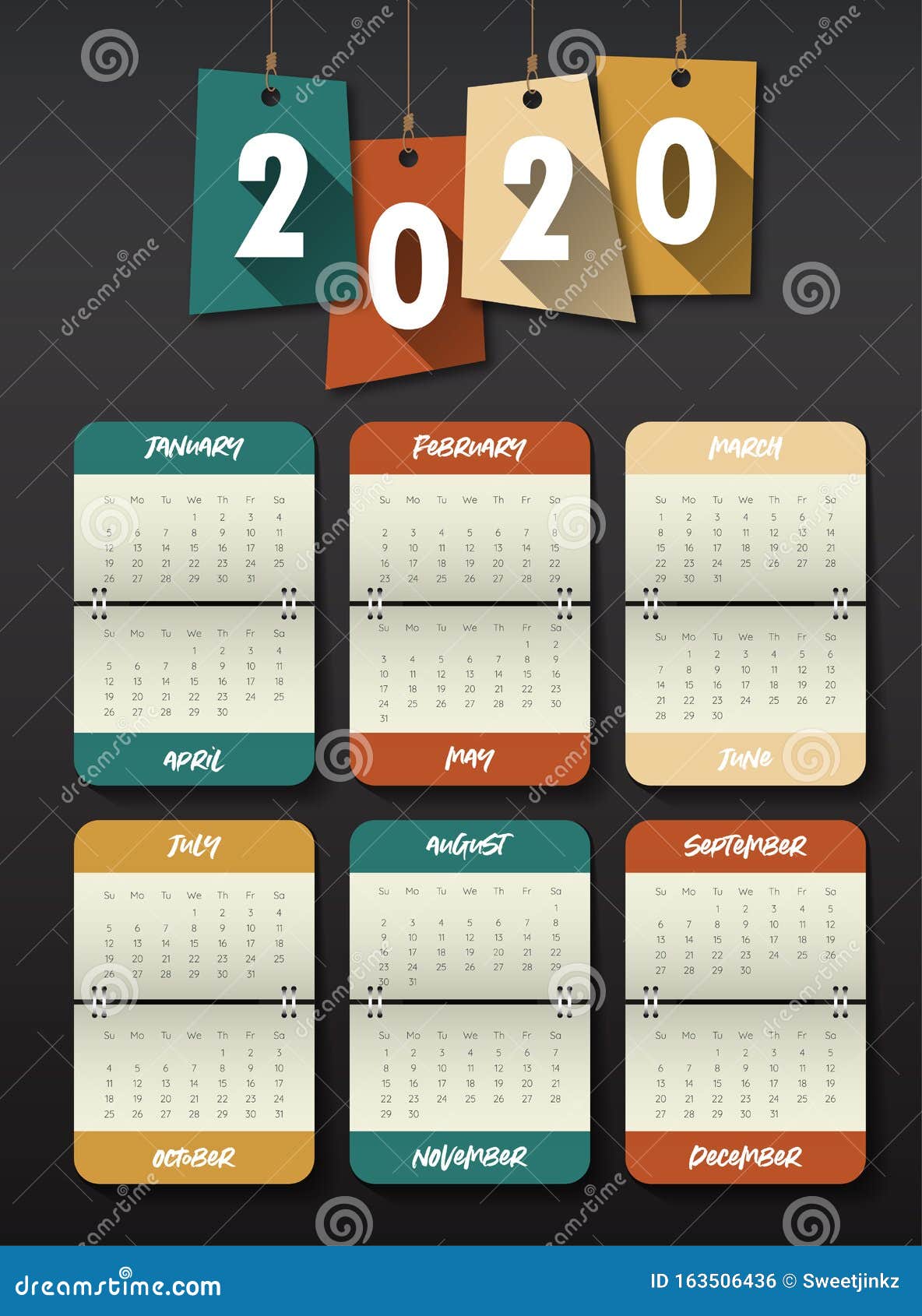 2020 Modern Calendar Template .Vector/illustration Stock Vector ...
