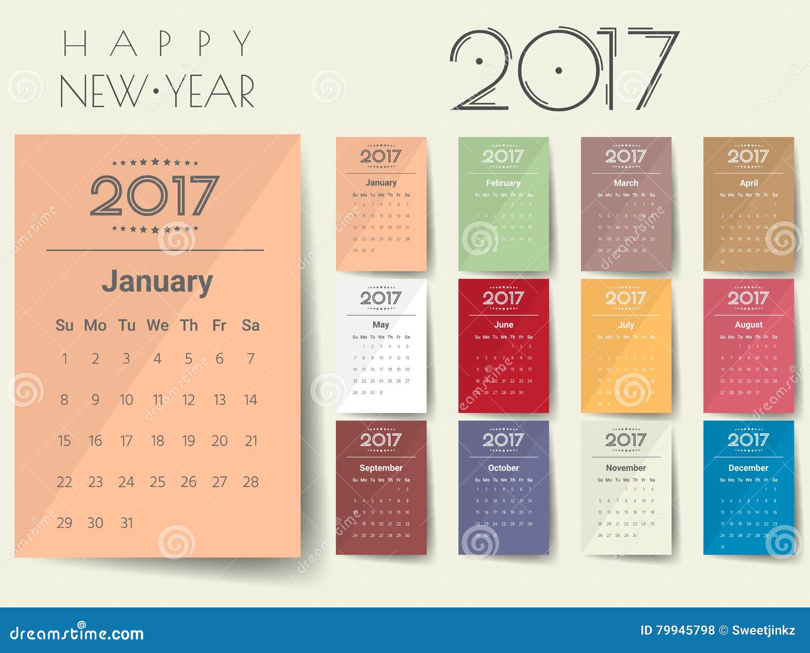 2017 Modern Calendar Template .Vector/illustration. Stock Vector ...