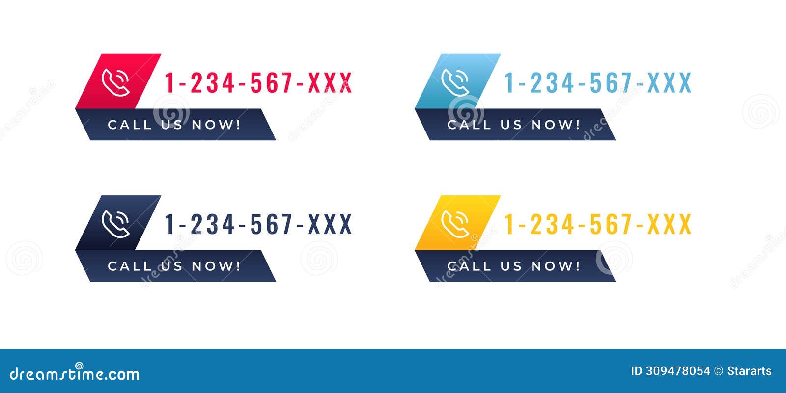 Modern Call Us Now Web Header Get in Contact Stock Vector ...