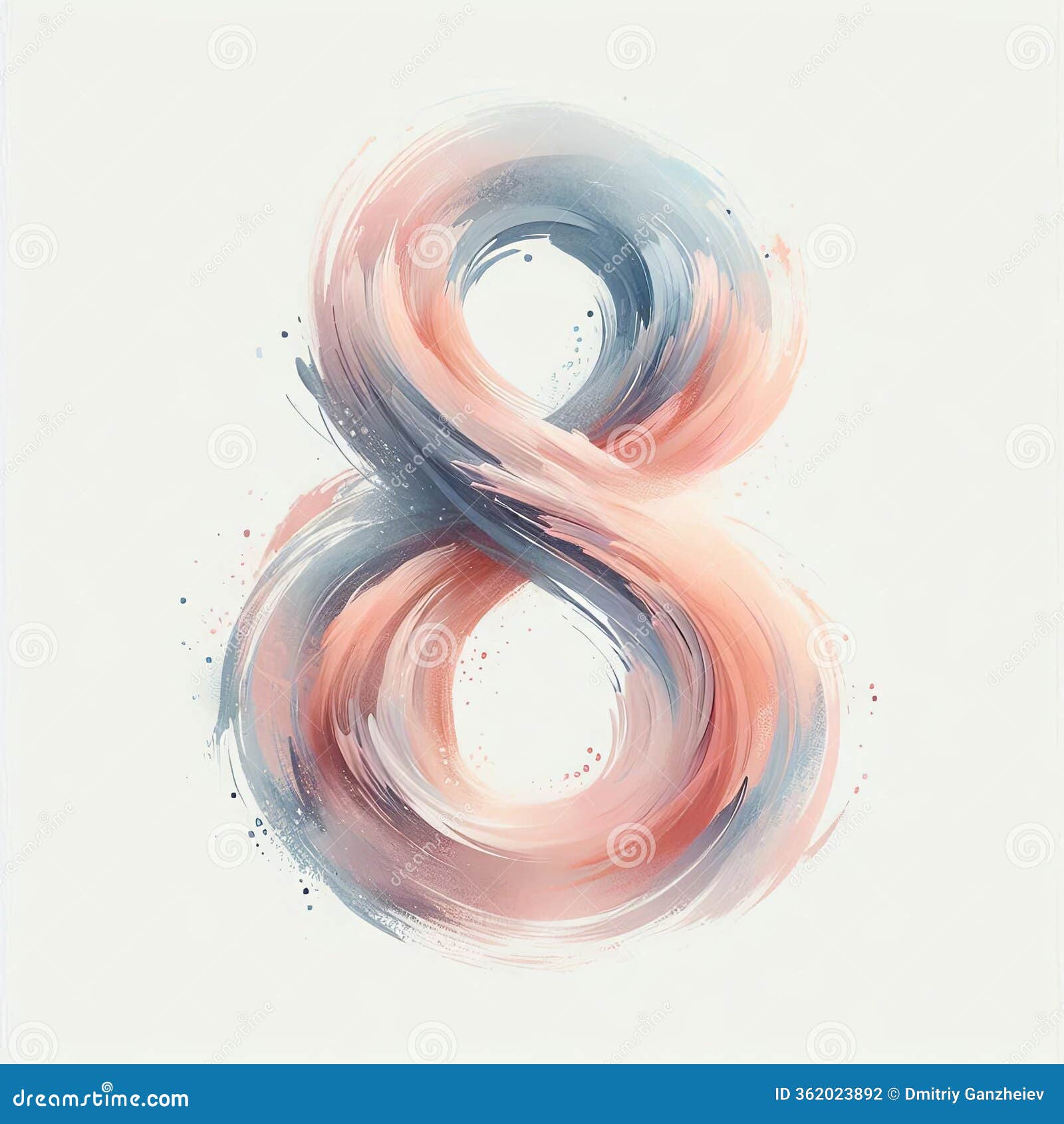 Modern Calligraphy Number Eight Stock Illustration - Illustration of ...