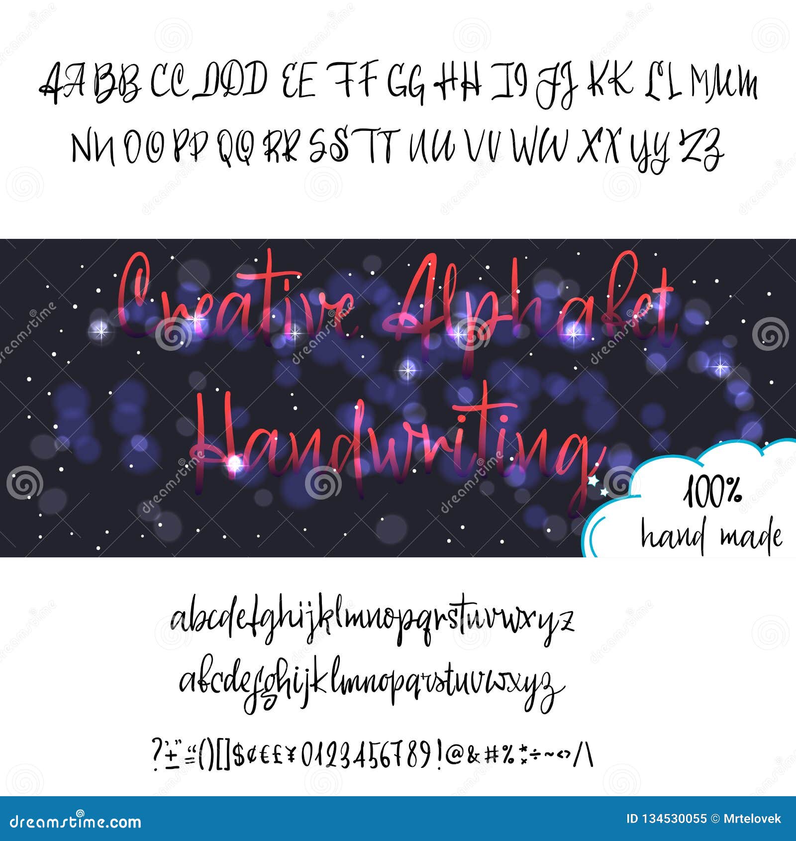 Modern Calligraphy Vintage Handwritten Vector Font for Lettering.Trendy ...