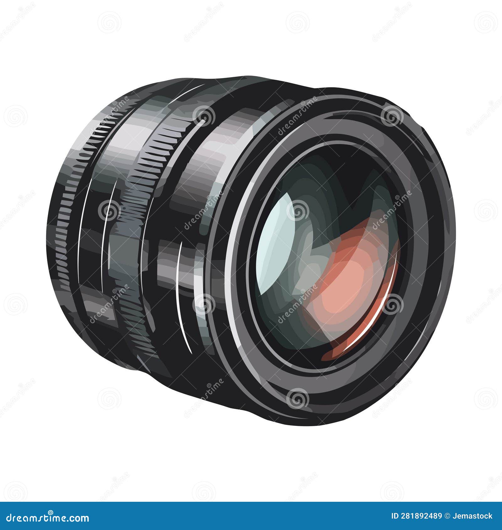 Modern Camera Equipment with Zoom and Reflection Stock Vector ...