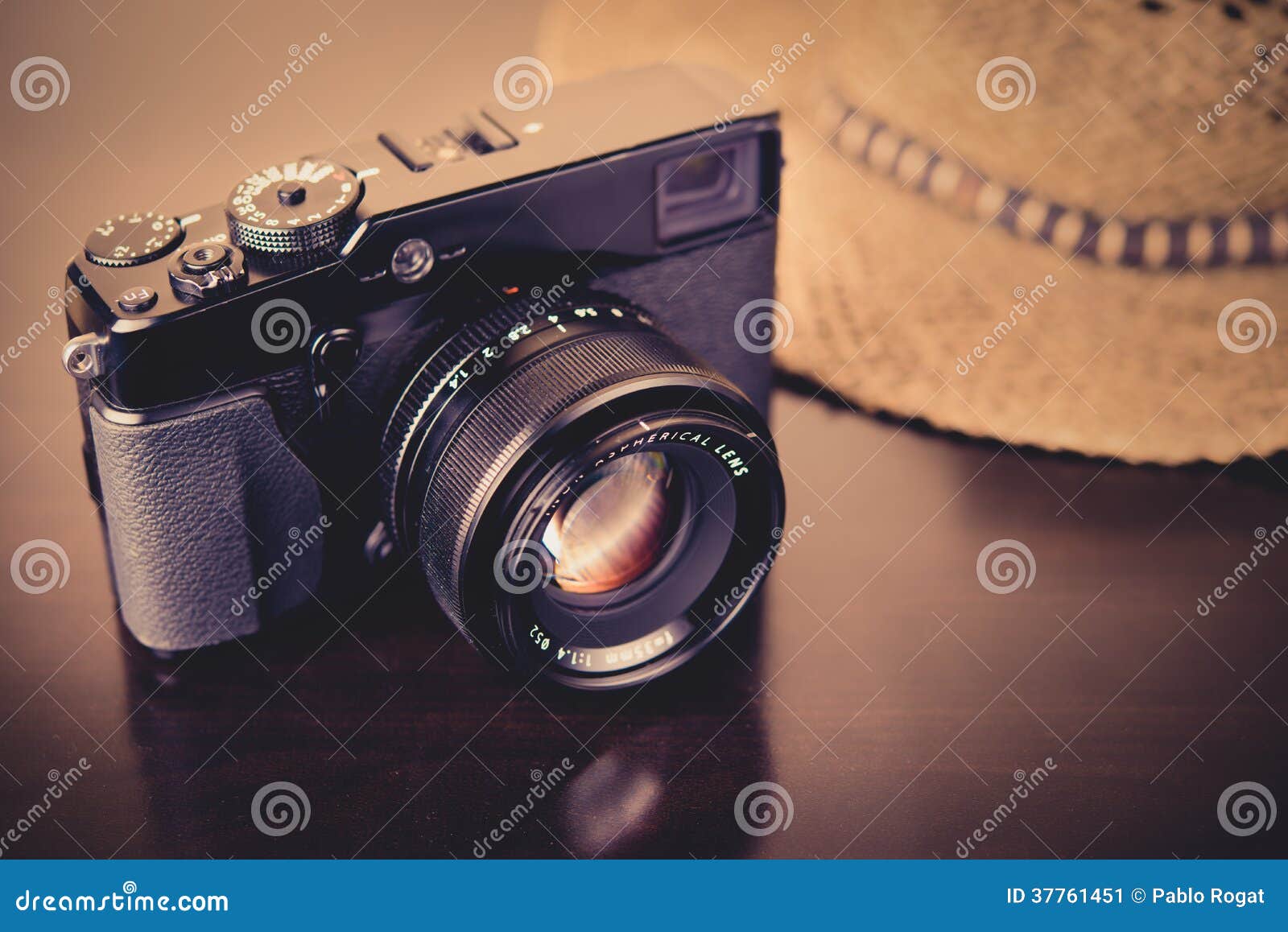 Modern Camera with a Vintage Look Stock Image - Image of digital ...