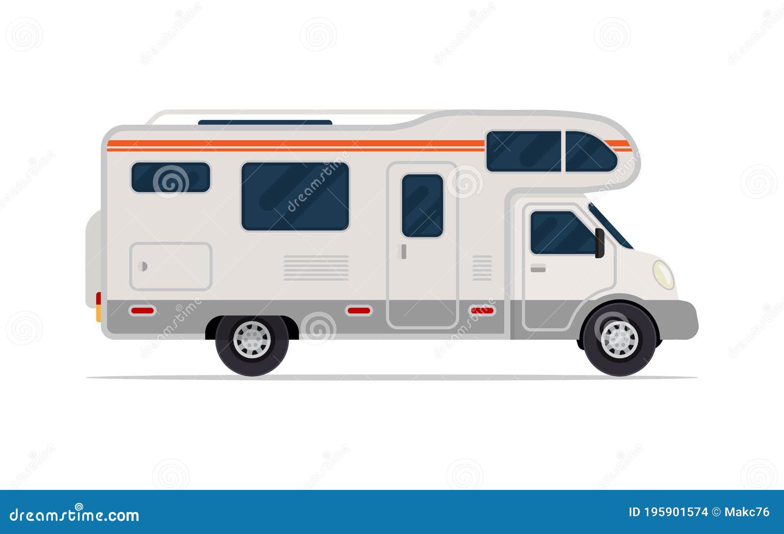 Modern Camper Van. Comfortable Motorhome Stock Vector - Illustration of ...