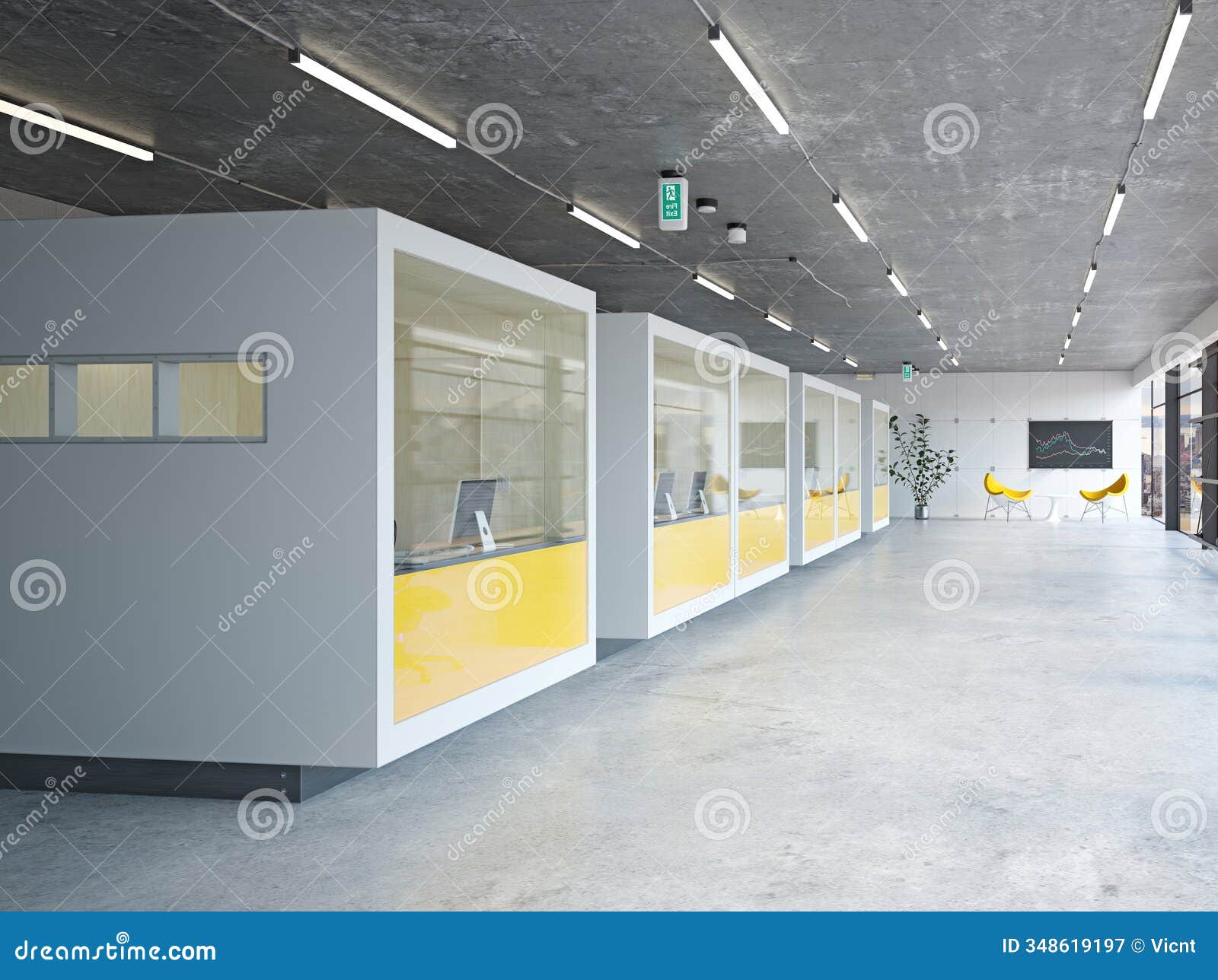 Modern Capsule Office Interior, Royalty-Free Stock Photo ...