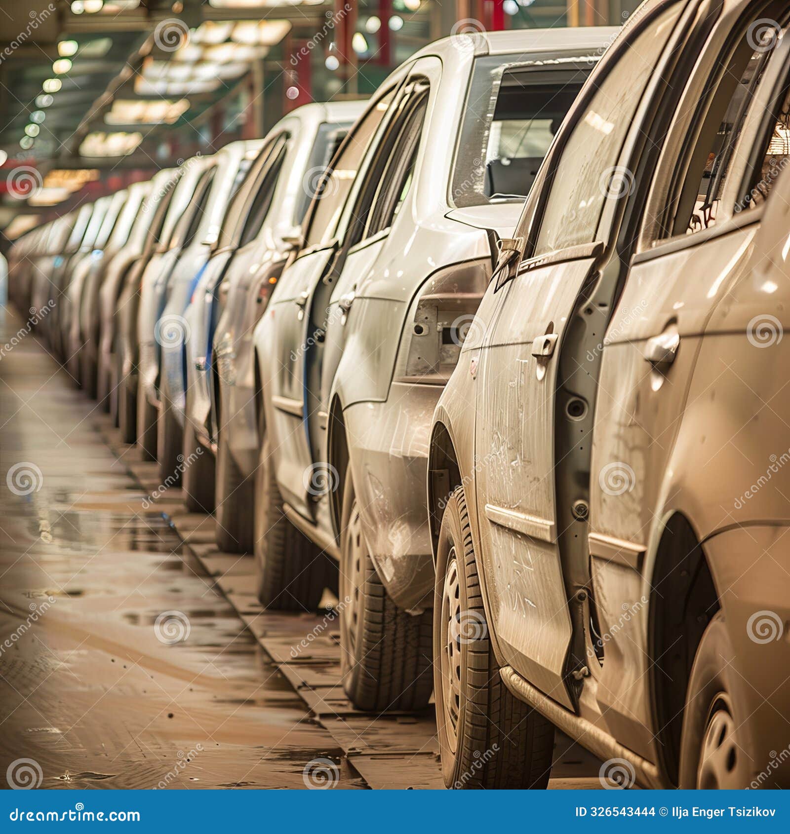 Modern Car Assembly Line in Busy Factory Showcases Efficient Mass ...
