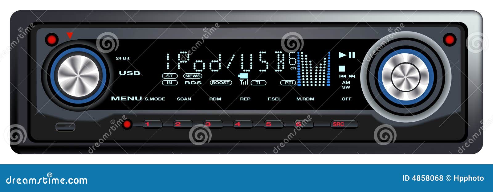 Modern Car Audio Control Syste Stock Vector - Illustration of modern ...