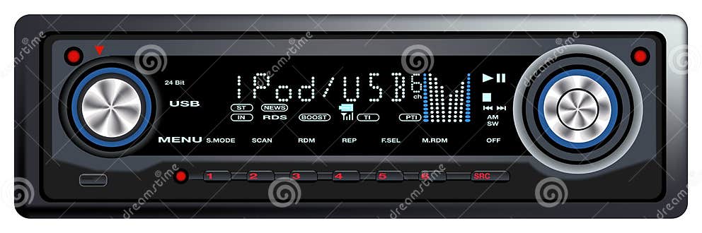 Modern Car Audio Control Syste Stock Vector - Illustration of modern ...