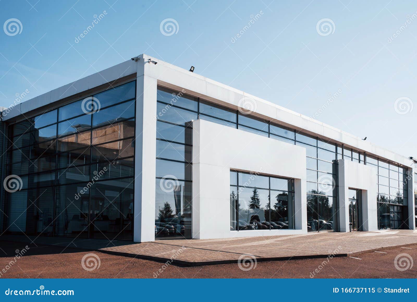 Modern Car Building. Many Vehicles Inside Stock Image - Image of ...