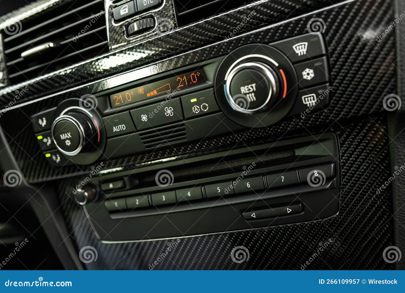 Modern car climate control stock image. Image of automotive - 266109957