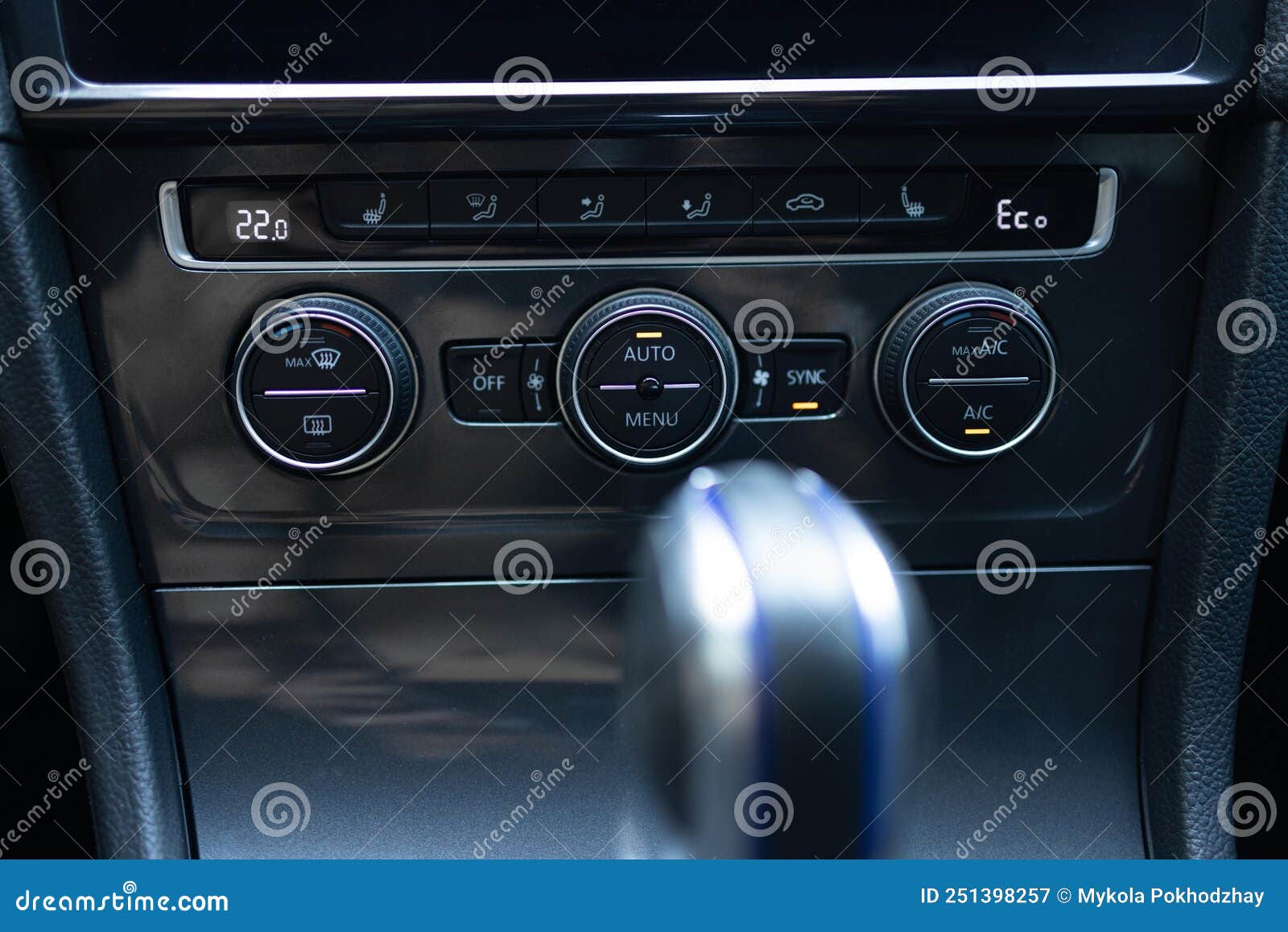 Modern Car Climate Control Panel for Driver and Passenger with Shallow ...