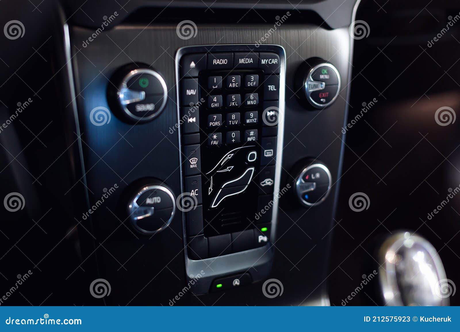 Modern Car Climate Control Panel for Driver and Passenger with Shallow ...