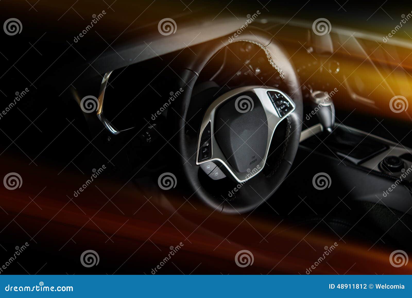 Modern Car Cockpit stock photo. Image of driver, blue - 48911812