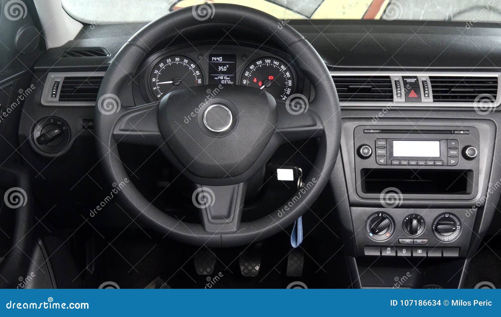 Modern Car cockpit stock photo. Image of empty, rearview - 107186634