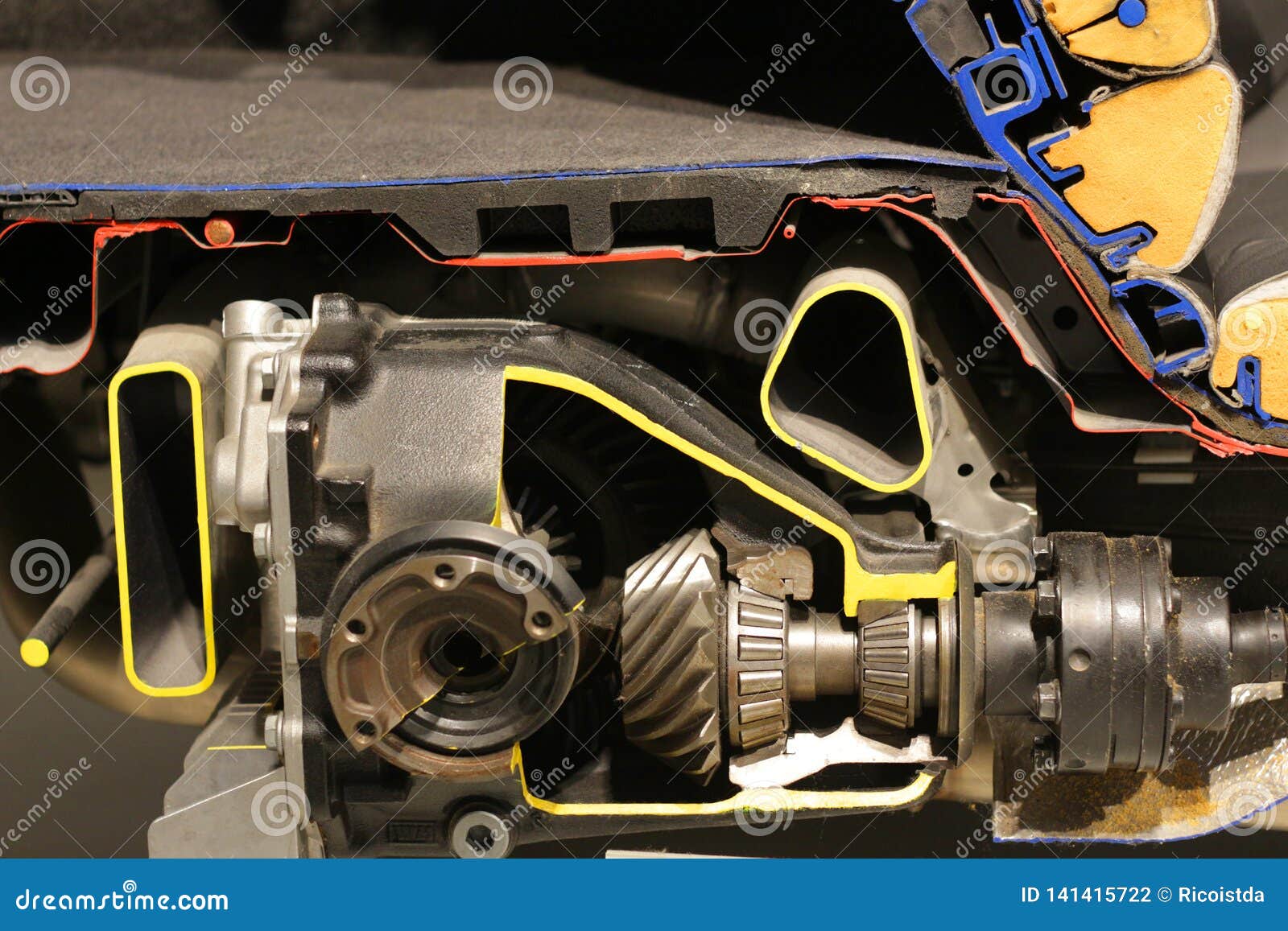 Modern Car. Cut in Half stock photo. Image of metallic - 141415722