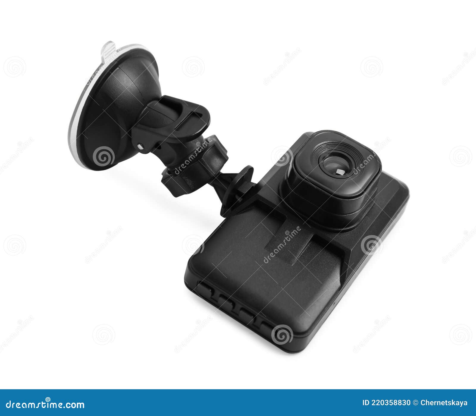 Modern Car Dashboard Camera with Suction Mount Isolated on White Stock ...