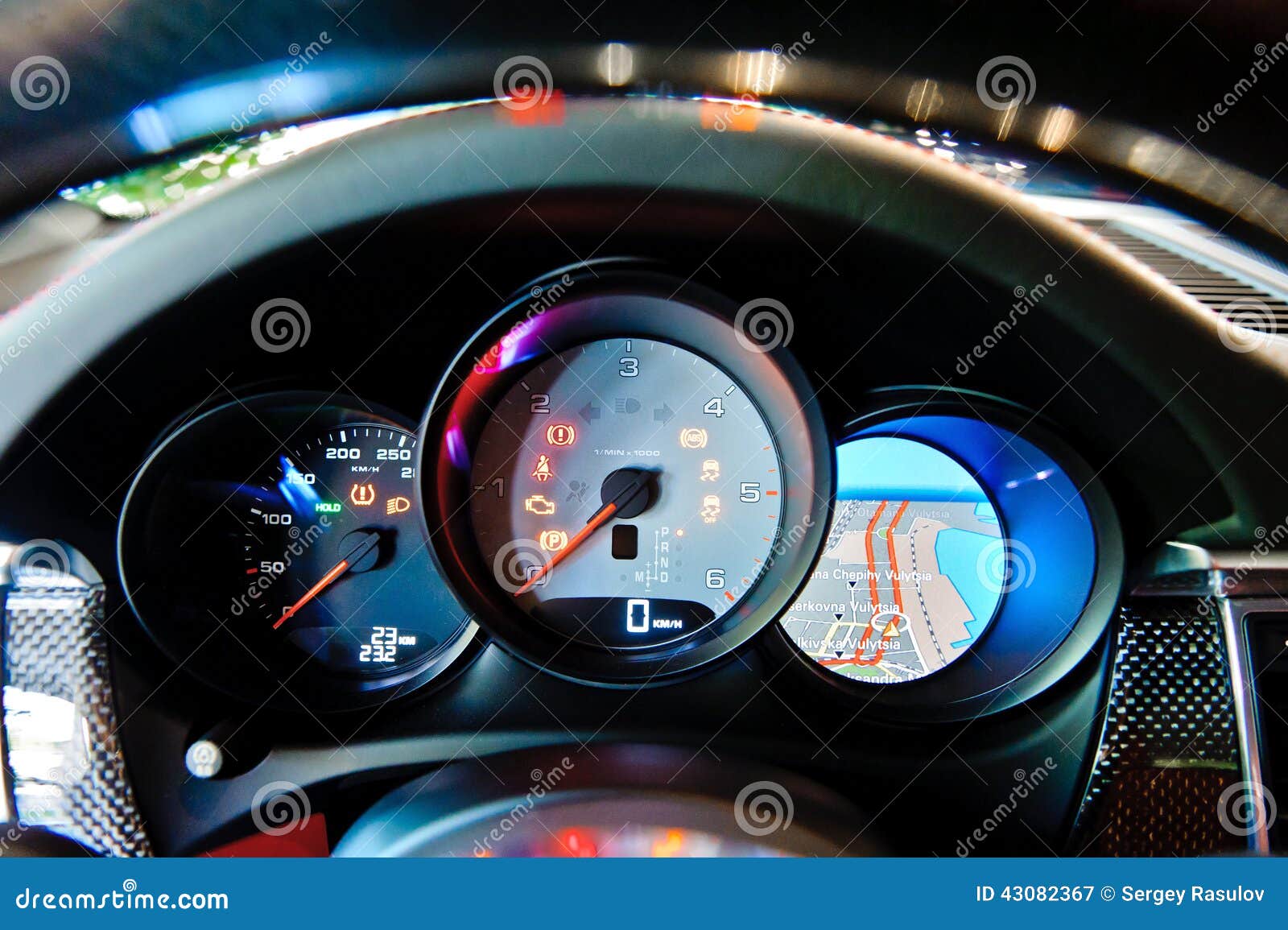 Modern Car Dashboard Closeup Stock Image - Image of dashboard ...