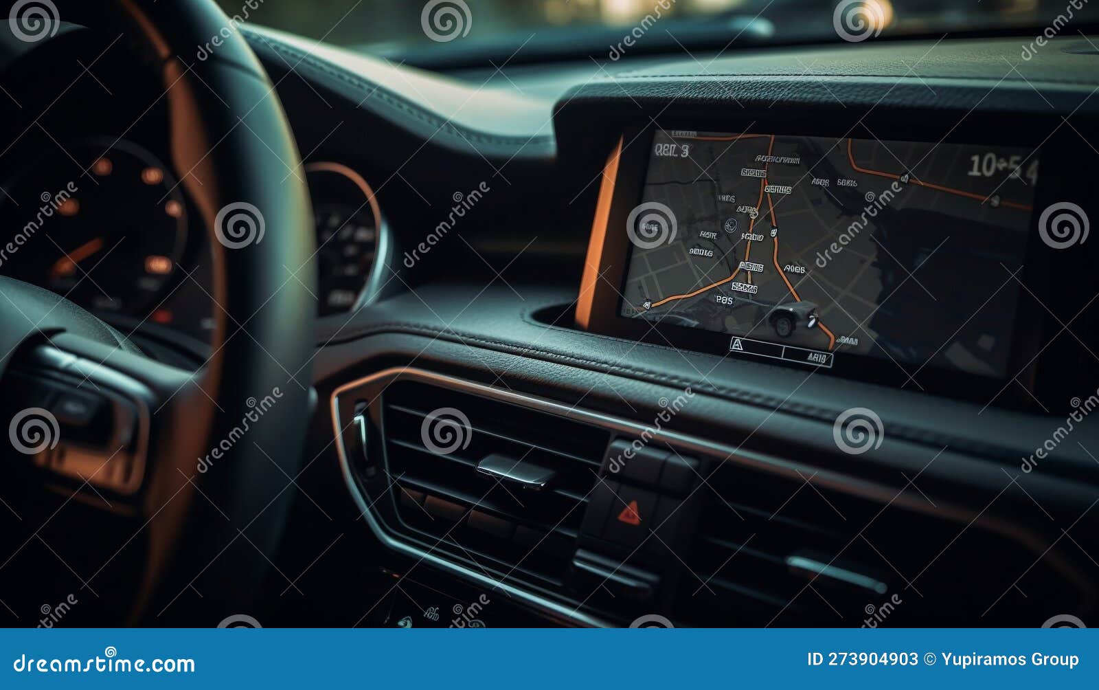 Modern Car Dashboard Controls Speed with Elegance Generated by AI Stock ...