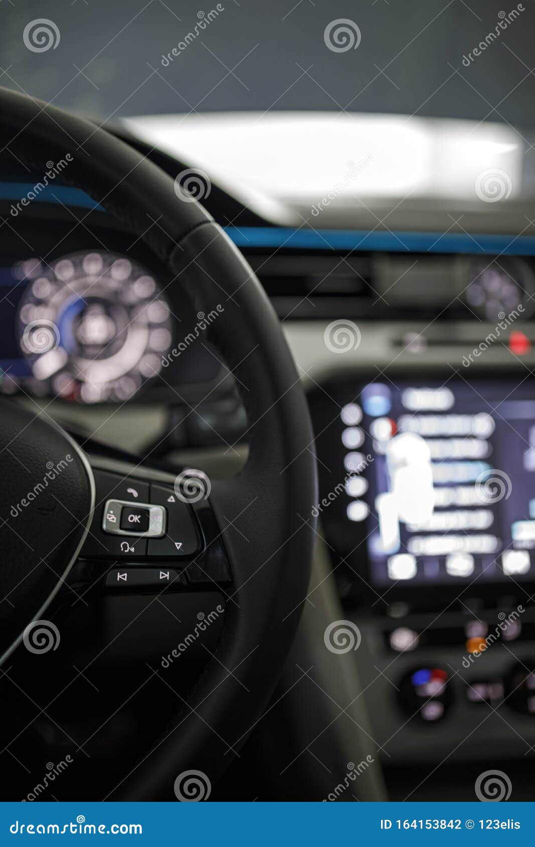 Modern car dashboard stock photo. Image of location - 164153842