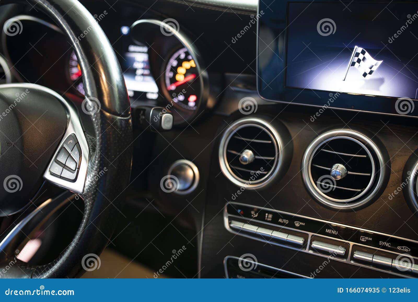 Modern car dashboard stock image. Image of power, detail - 166074935