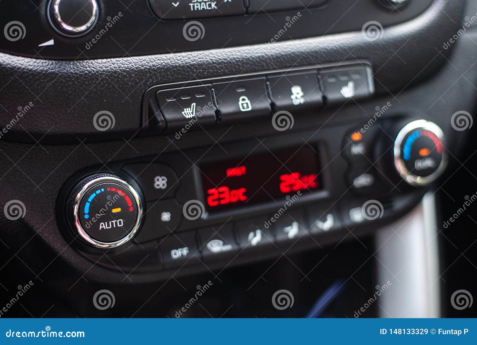 Modern Car Dashboard. Screen Multimedia System. Climate Control Stock ...
