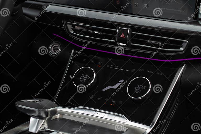 Modern Car Digital Automatic Climate Control System. Stock Photo ...