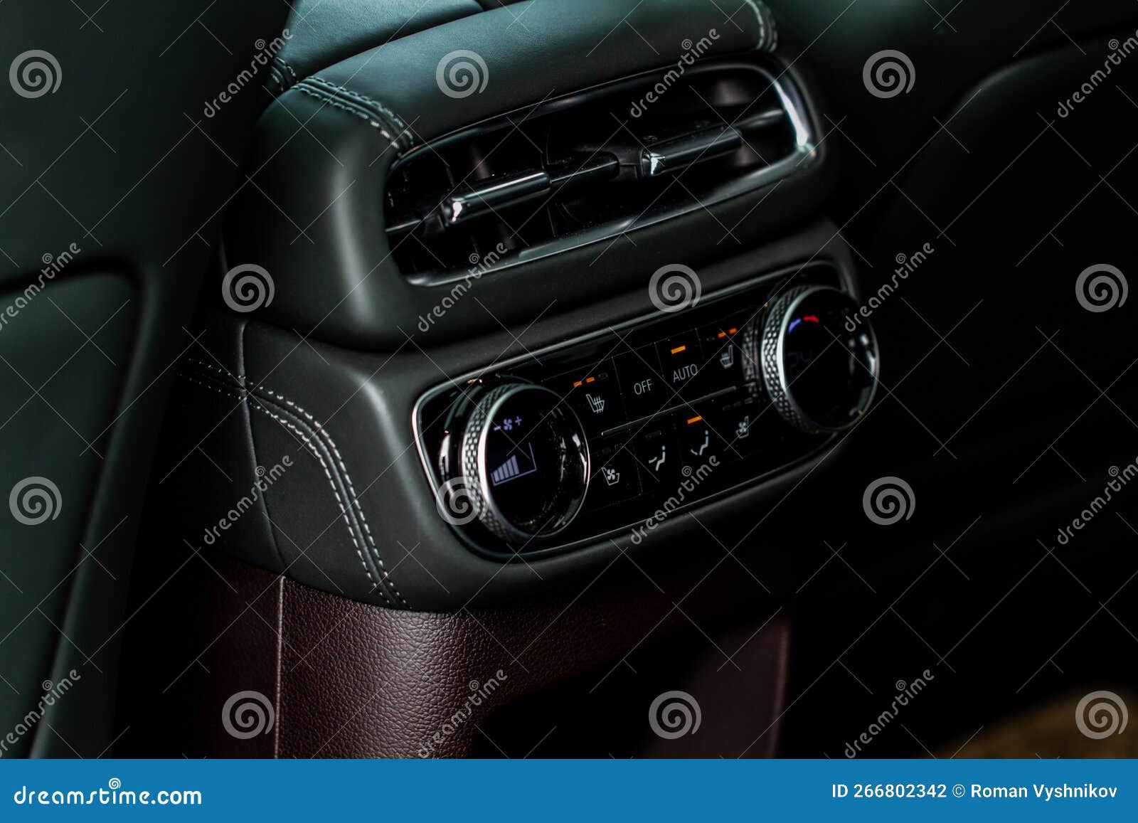 Modern Car. Digital Second Row Seat Temperature Control Stock Photo ...