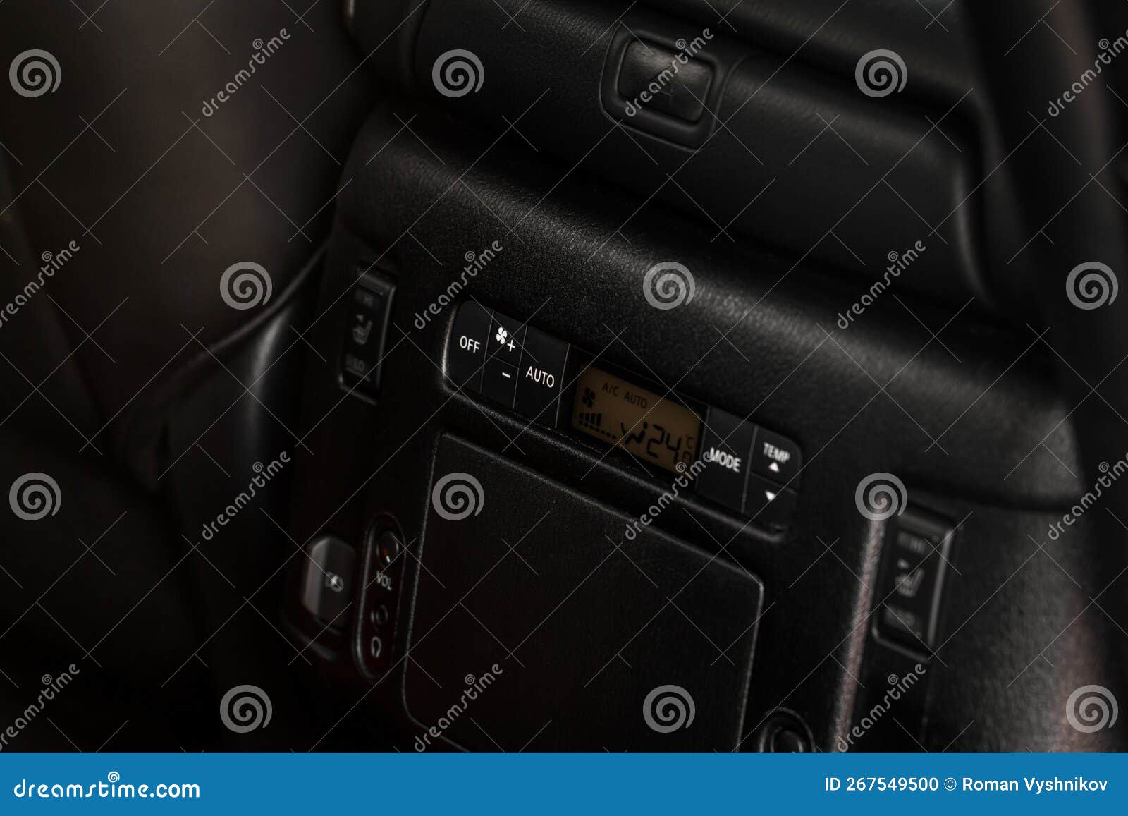 Modern Car. Digital Second Row Seat Temperature Control Stock Photo ...