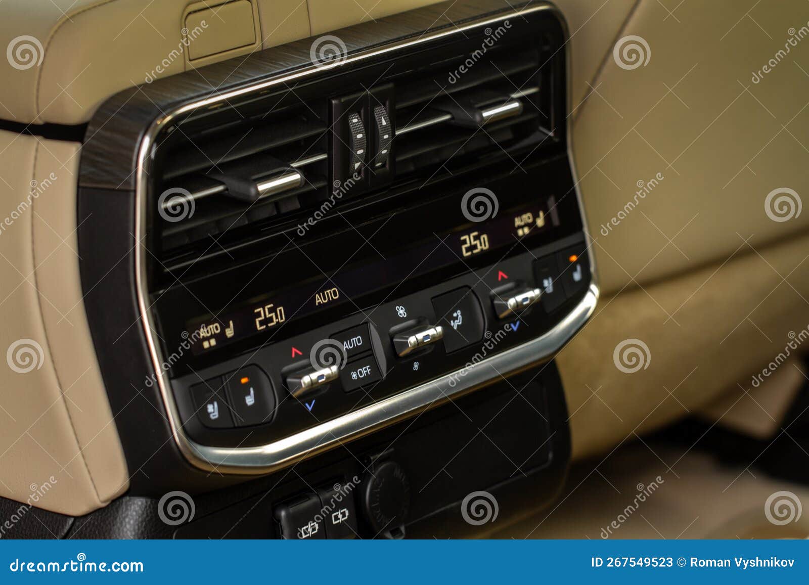 Modern Car. Digital Second Row Seat Temperature Control Stock Image ...