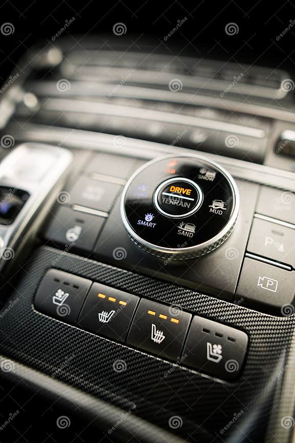 Modern Car Drive Mode Selector Button Stock Photo - Image of efficiency ...