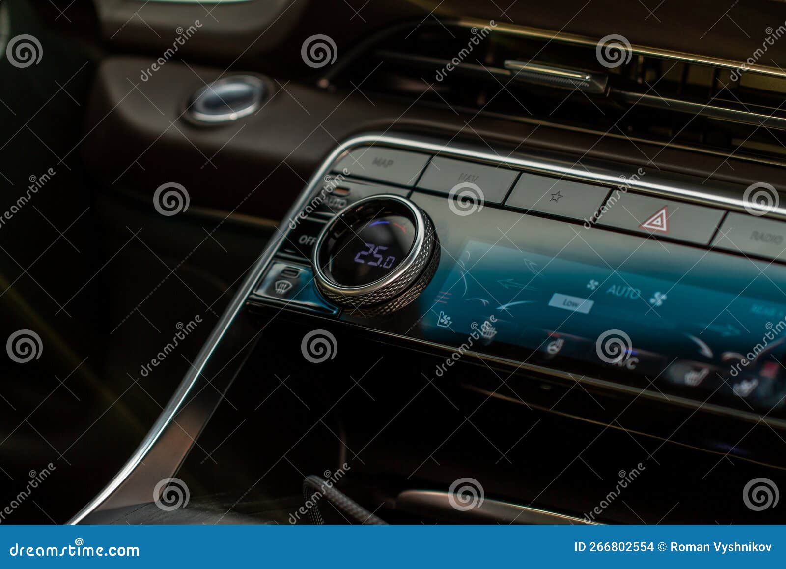 Modern Car. Driver’s Temperature Control Stock Photo - Image of control ...