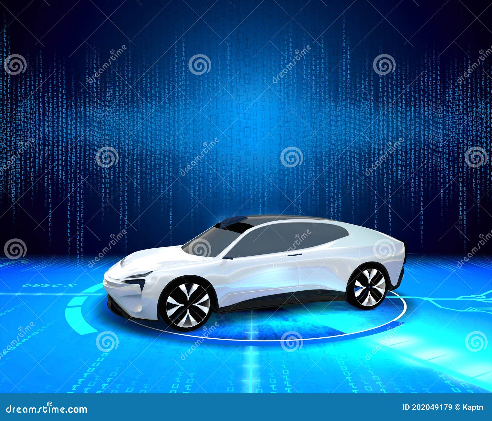 Modern Car is Driverless Driving by Autonomous Driving Vehicle Stock ...