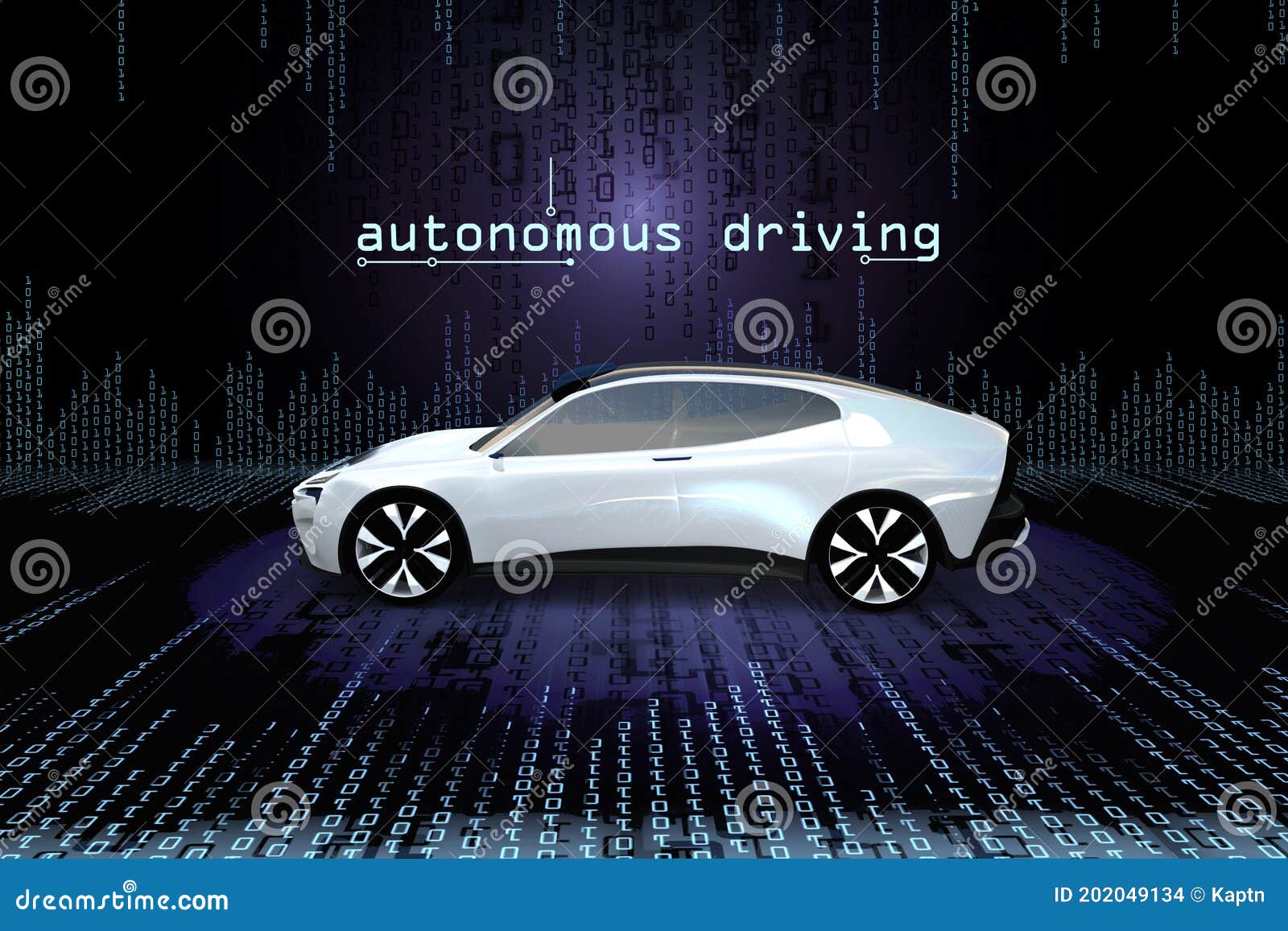 Modern Car is Driverless Driving by Autonomous Driving Vehicle Stock ...