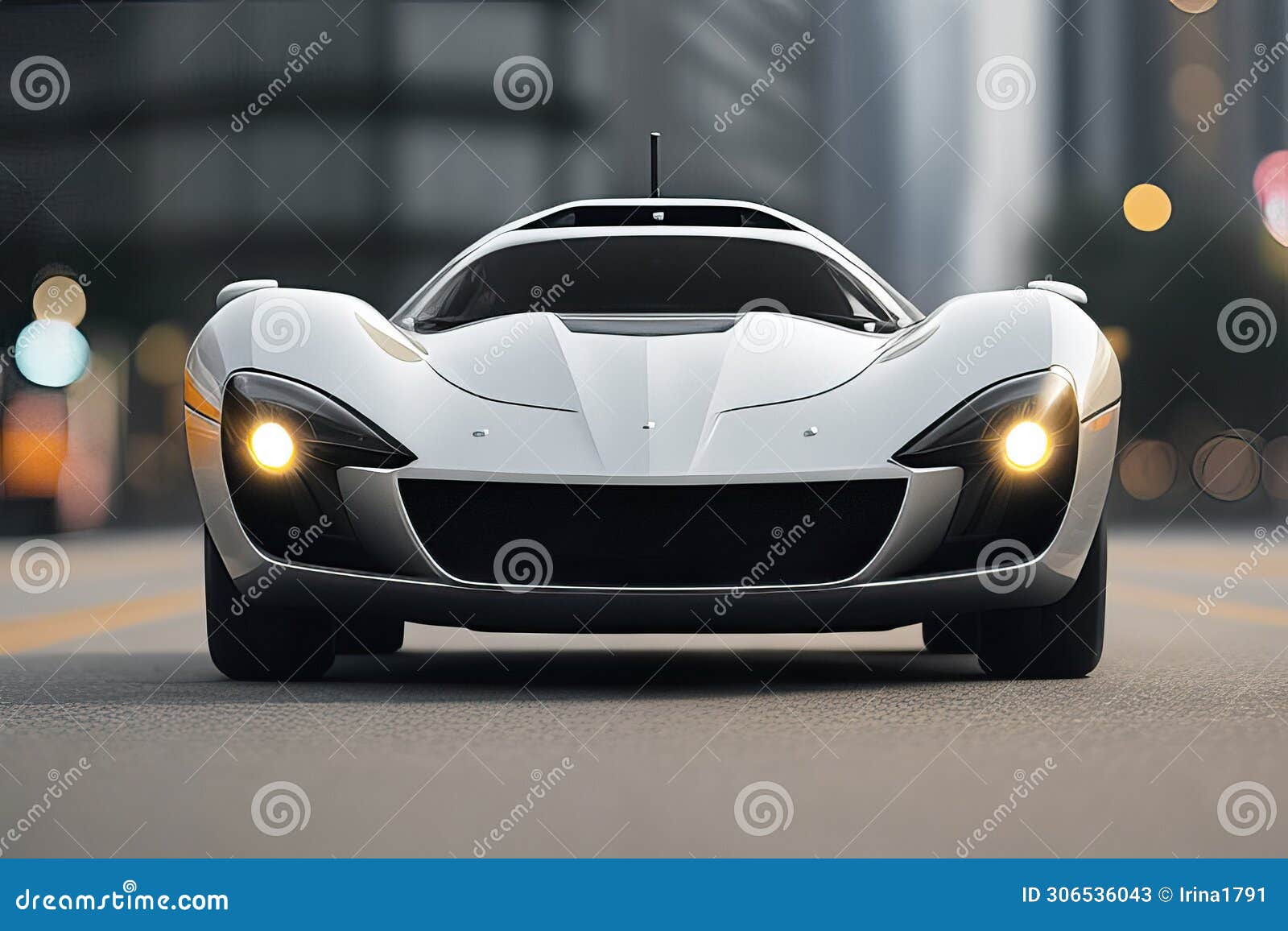 A Modern Car Driving on a City Road Stock Illustration - Illustration ...