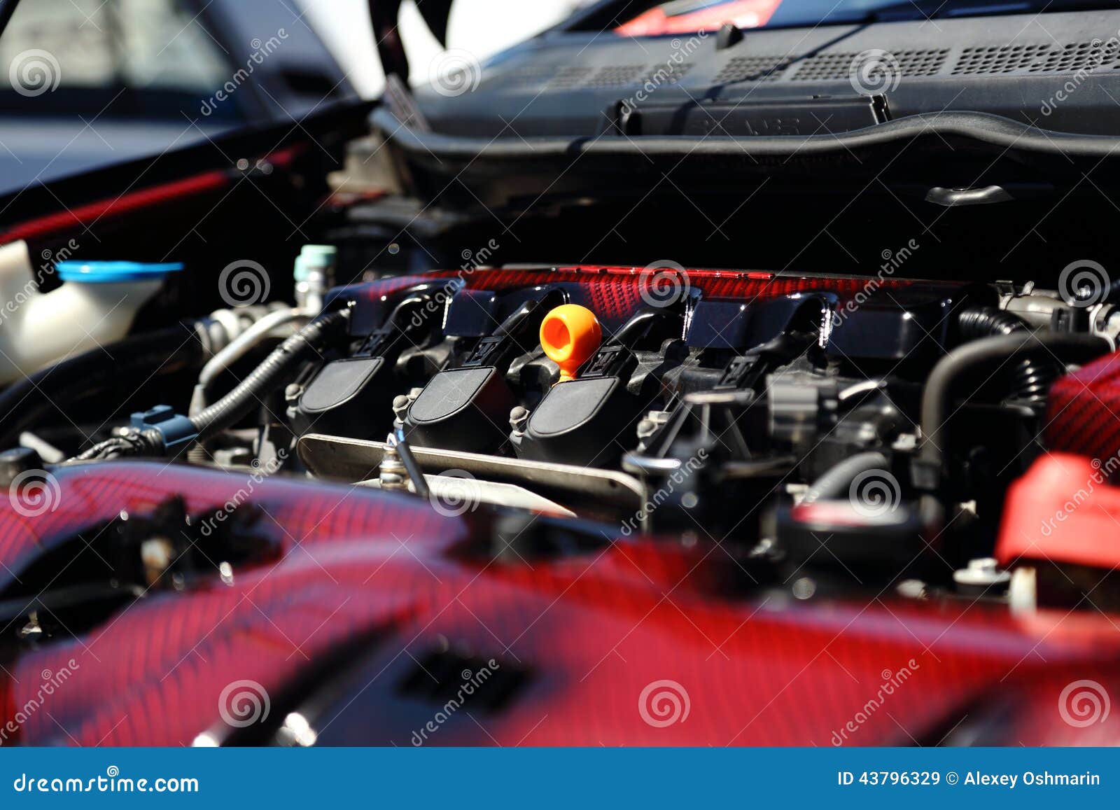 Modern Car Engine stock image. Image of view, technology - 43796329